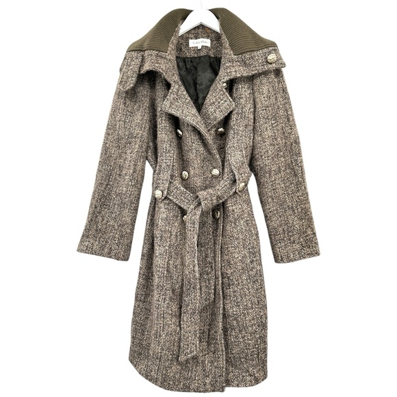 Calvin Klein | Jackets & Coats | Calvin Klein Gray Brown Tweed Wool ...